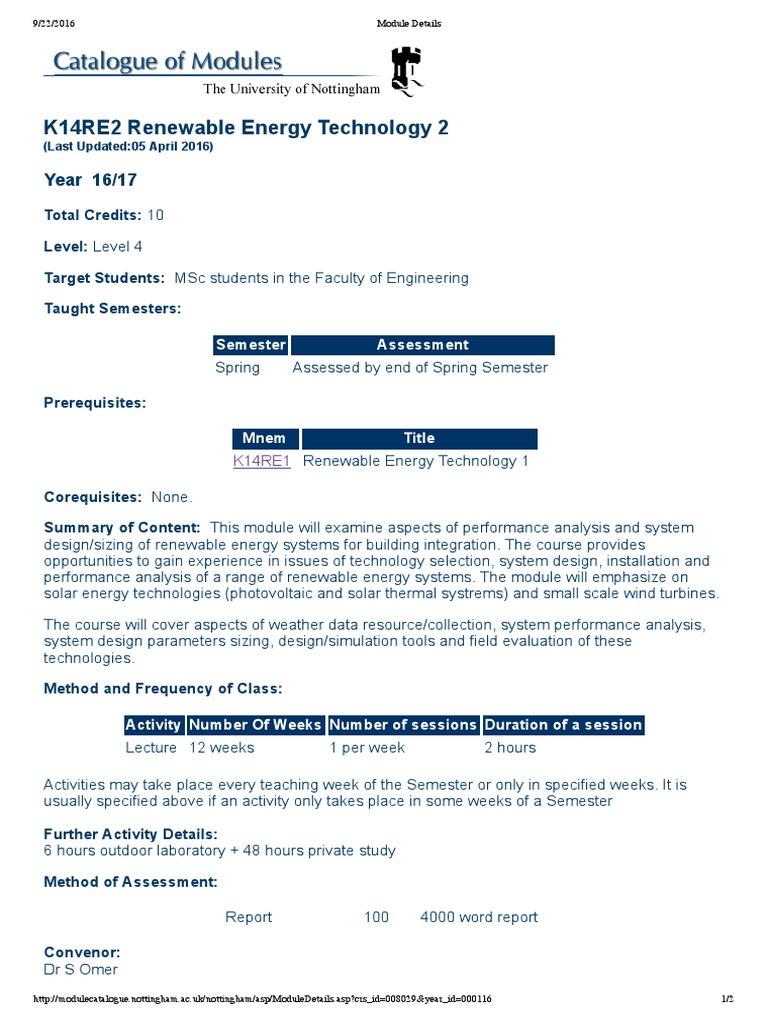 Module Details | PDF | Educational Assessment | Academic Term
