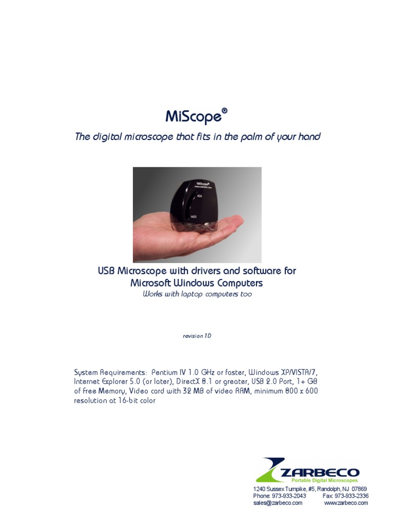 MiScope Instruction Booklet 1D | PDF | Video | Installation (Computer ...
