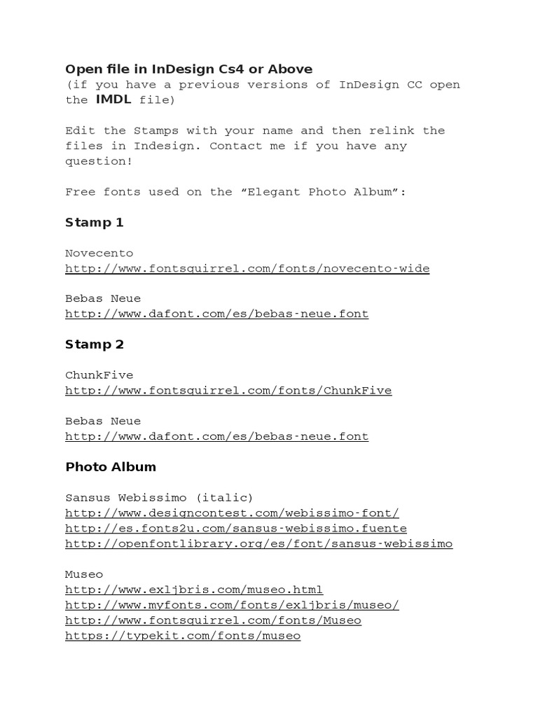 Open File in Indesign Cs4 or Above Imdl: Stamp 2 | PDF