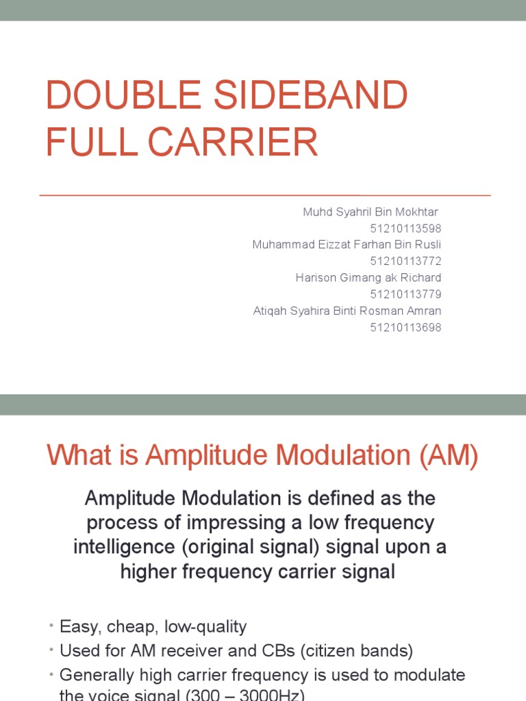 Double Sideband Full Carrier | PDF | Frequency Modulation | Modulation