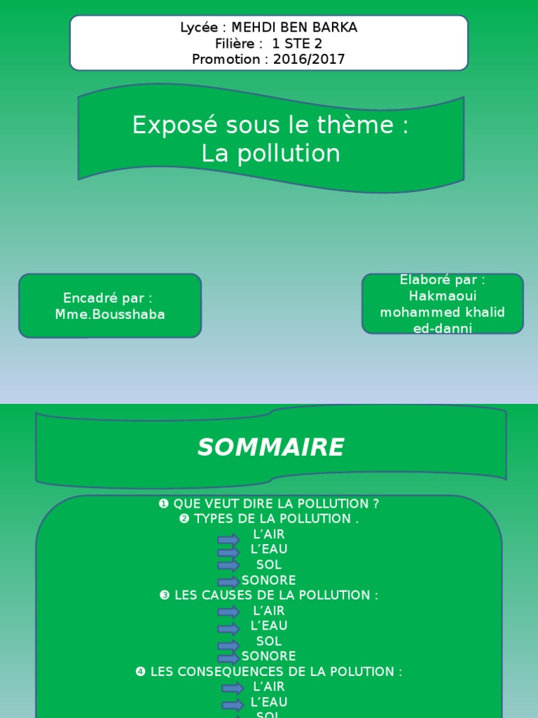 Nouveau Présentation Microsoft Office PowerPoint | PDF | la pollution ...