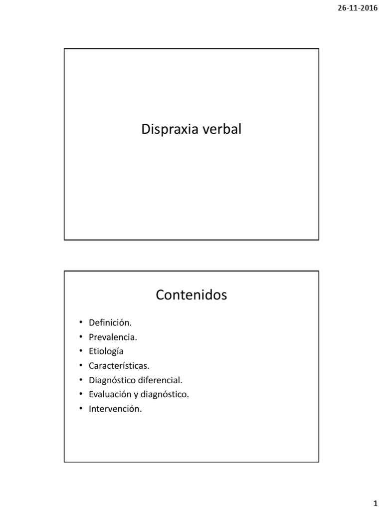 Dispraxia Verbal: Definición y Características | PDF | Fonología | Palabra