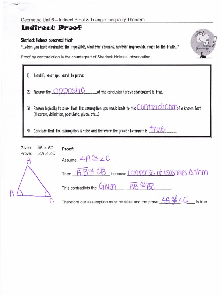 Indirect Proof & Triangle Inequality | PDF