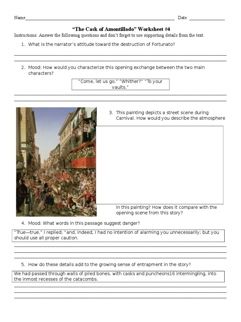 Edgar Allan Poe Worksheet #4 | PDF