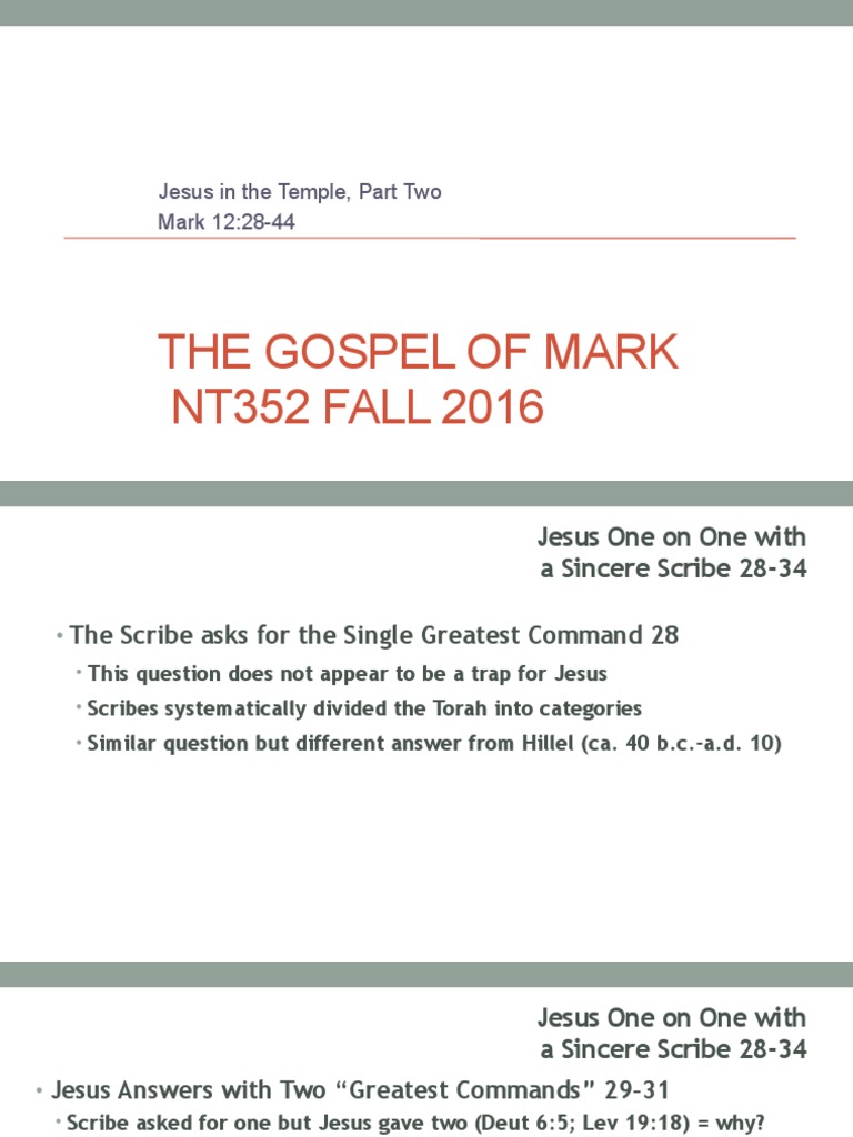 Jesus and The End Times Mark 13.1 - 37 NT352 Fall 2016 | PDF | Gospel ...