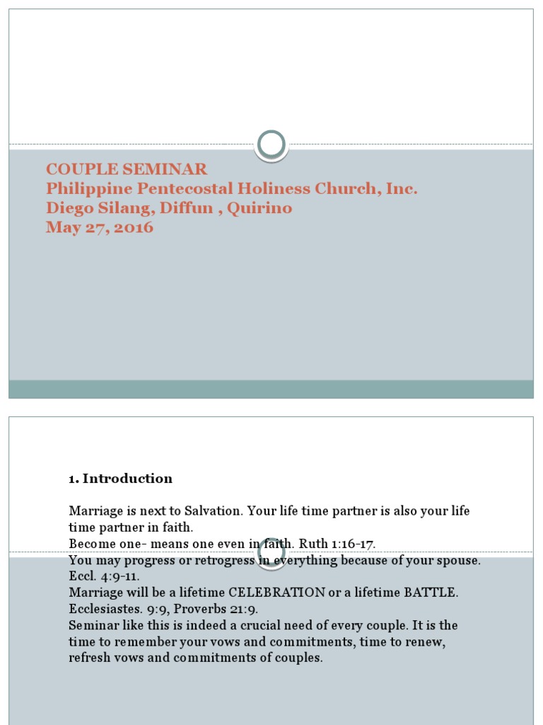Couple Seminar | PDF | Marriage | Wife