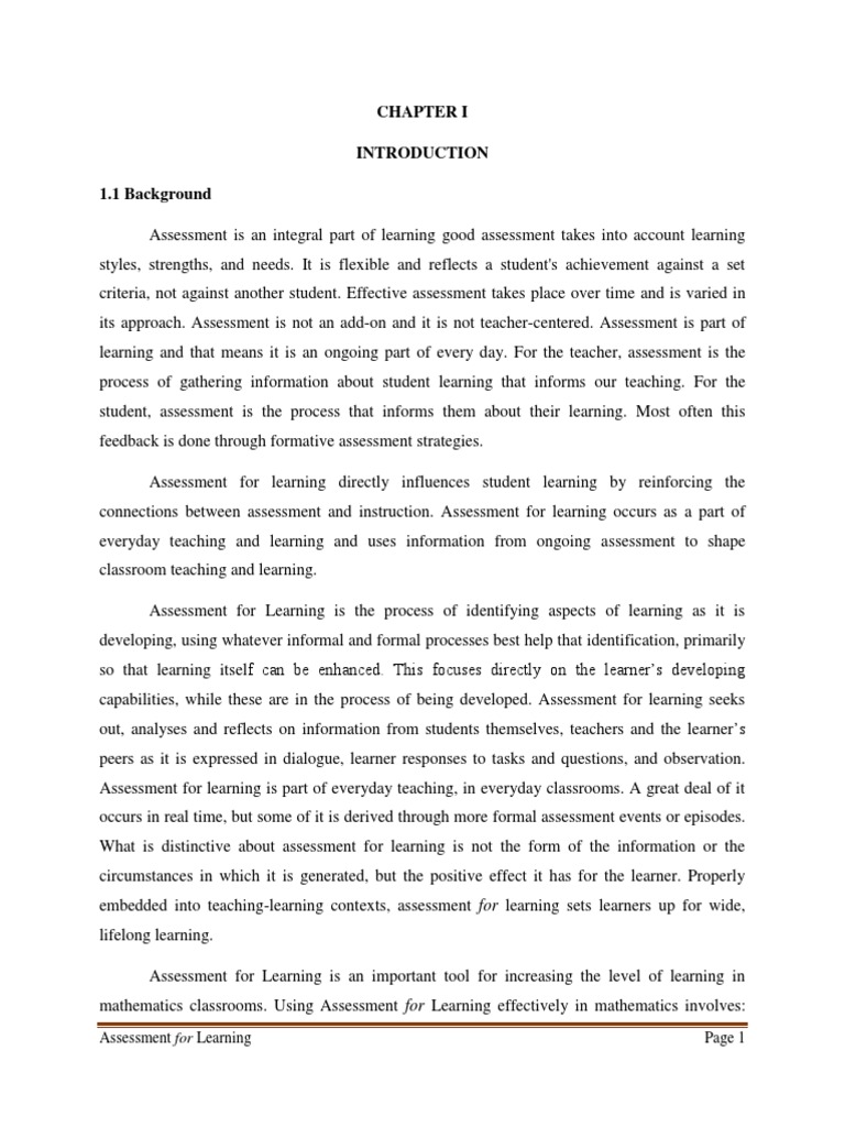 Assessment For Learning | PDF | Educational Assessment | Differentiated ...