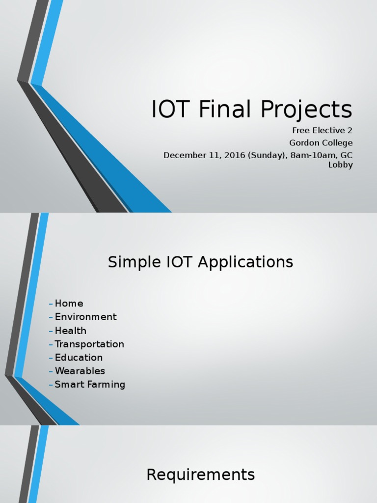 IOT Final Project Guidelines at Gordon College | PDF | Art