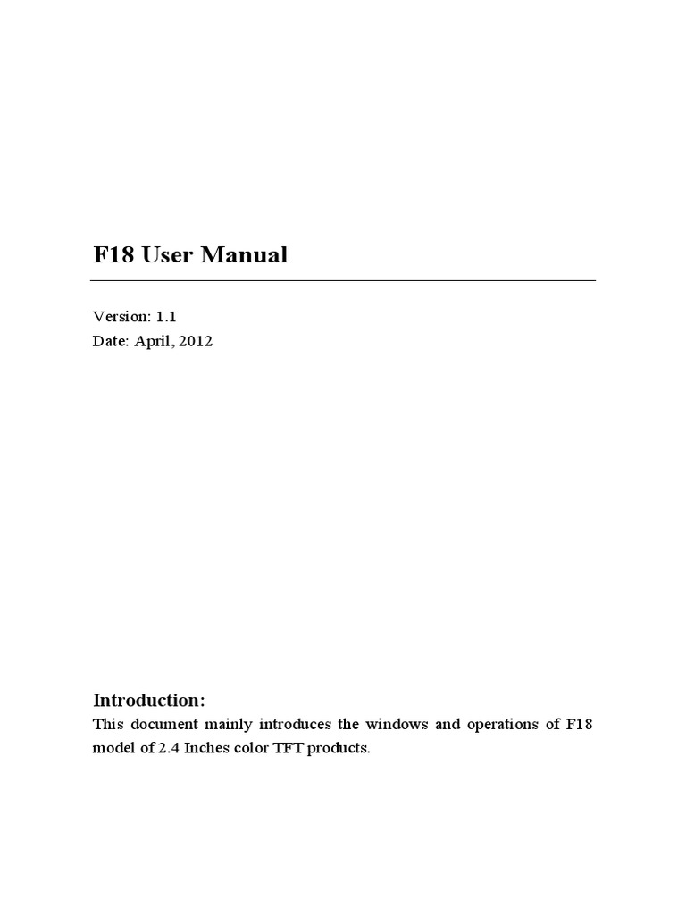 F18 User Manual V1.1-20120425 | PDF | Computer Keyboard | Access Control