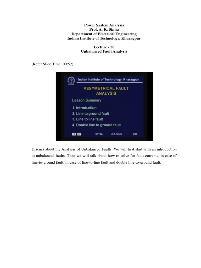 Lec 28 Pdf Electrical Impedance Electric Power System 