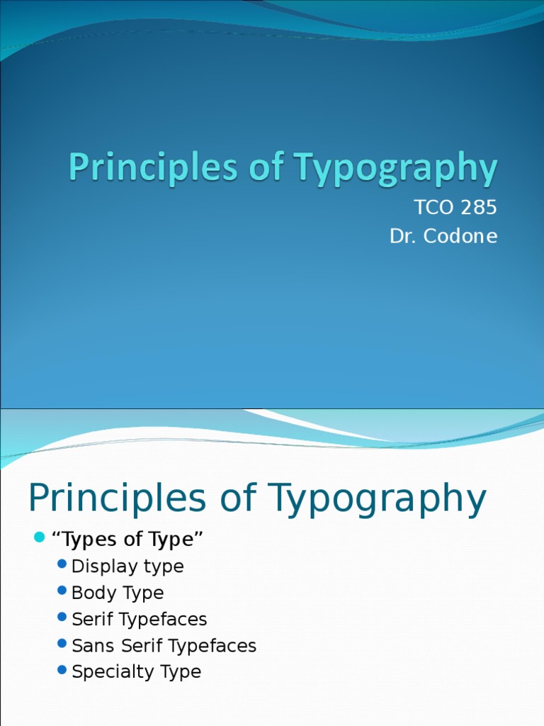 Principles Typography | PDF | Typography | Typefaces