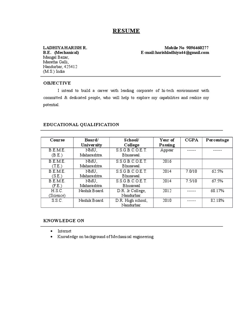 Harish Resume | PDF | Career & Growth | Computers