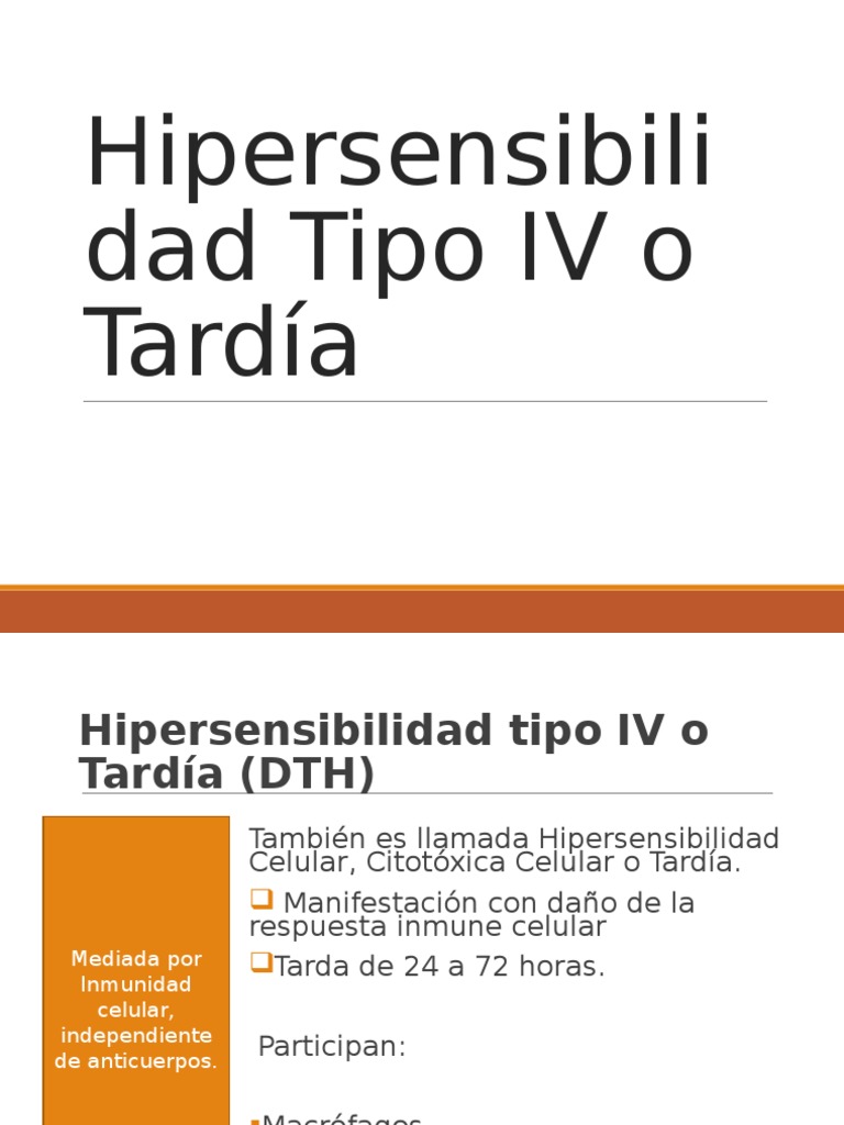 Hipersensibilidad Tipo IV Eponer | PDF | Sistema inmune | Linfocitos