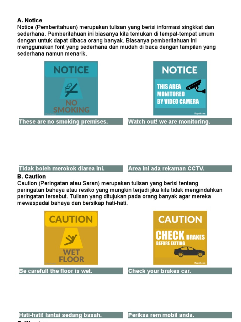 Soal Notice, Warning | PDF | Transport | Industries