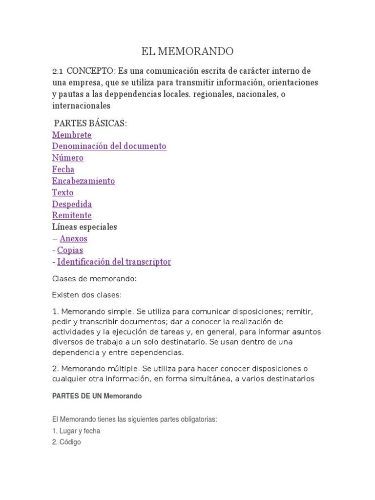 El Memorando