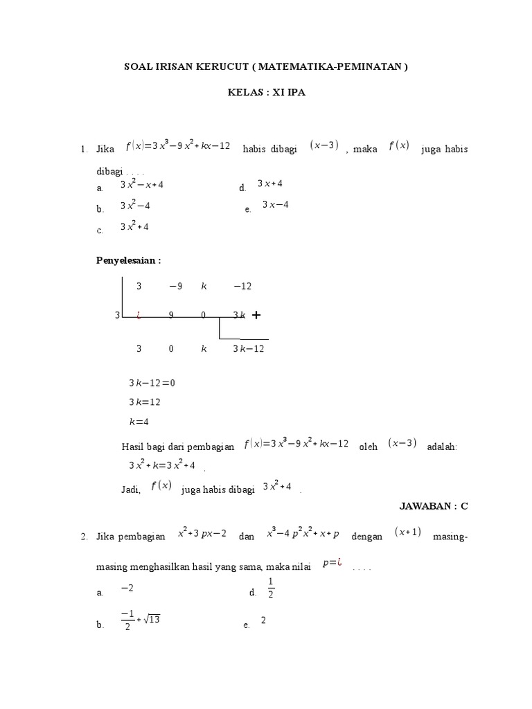 Irisan Kerucut Dan Pembahasan | PDF | Metode & Bahan Ajar