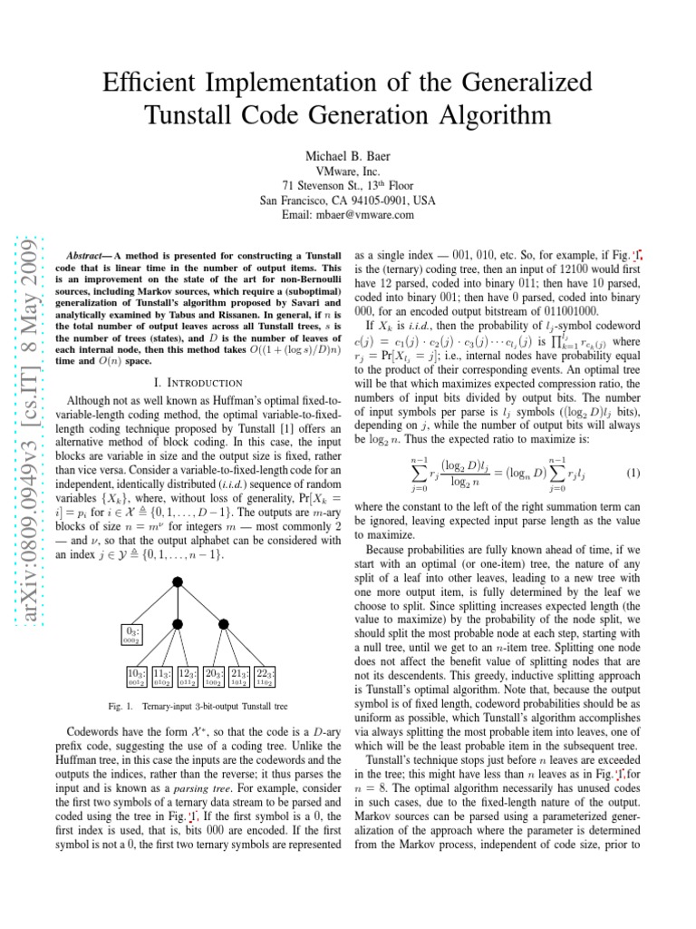 Codigo Tunstall | PDF | Algorithms And Data Structures | Applied ...