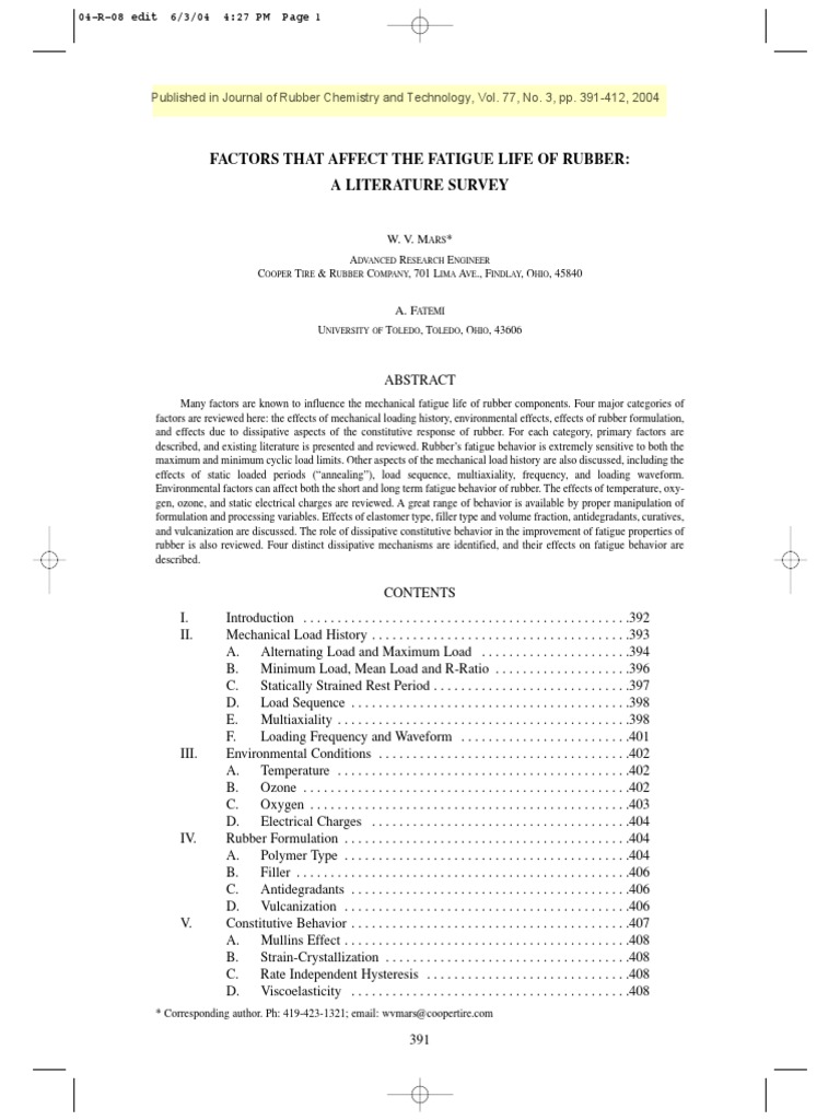 Rubber PDF | PDF | Fatigue (Material) | Fracture