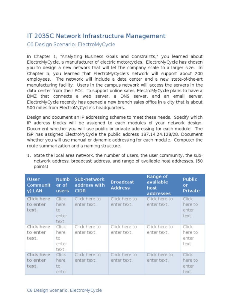 Chapter 5 Design Scenario | PDF | Ip Address | Computer Network