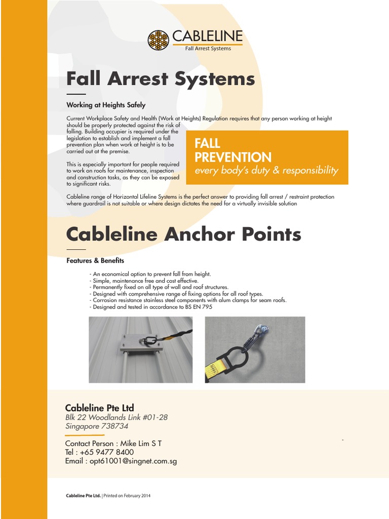 Cableline Anchor Points | PDF | Prevention | Safety
