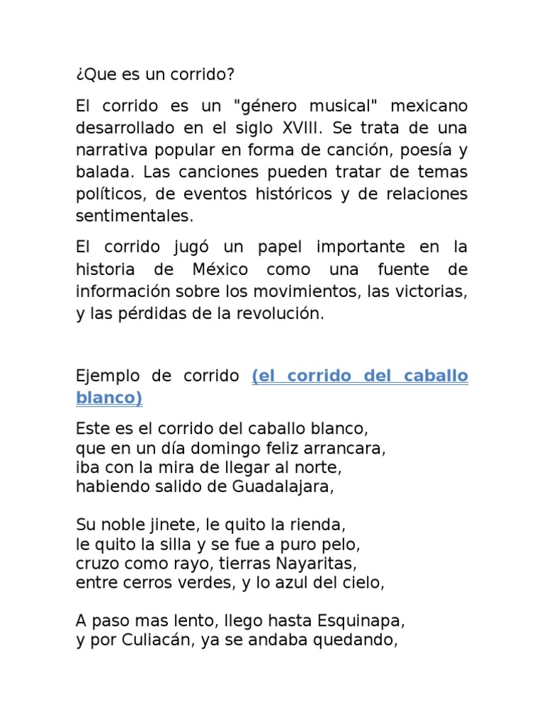 Qué es un corrido popular mexicano | PDF | Corrido | Dictadura
