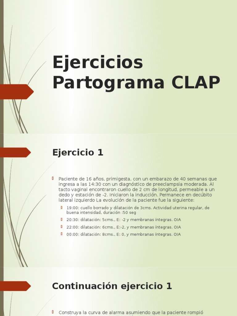 Ejercicios Partograma CLAP 223 0 | PDF | Parto | La salud de la mujer
