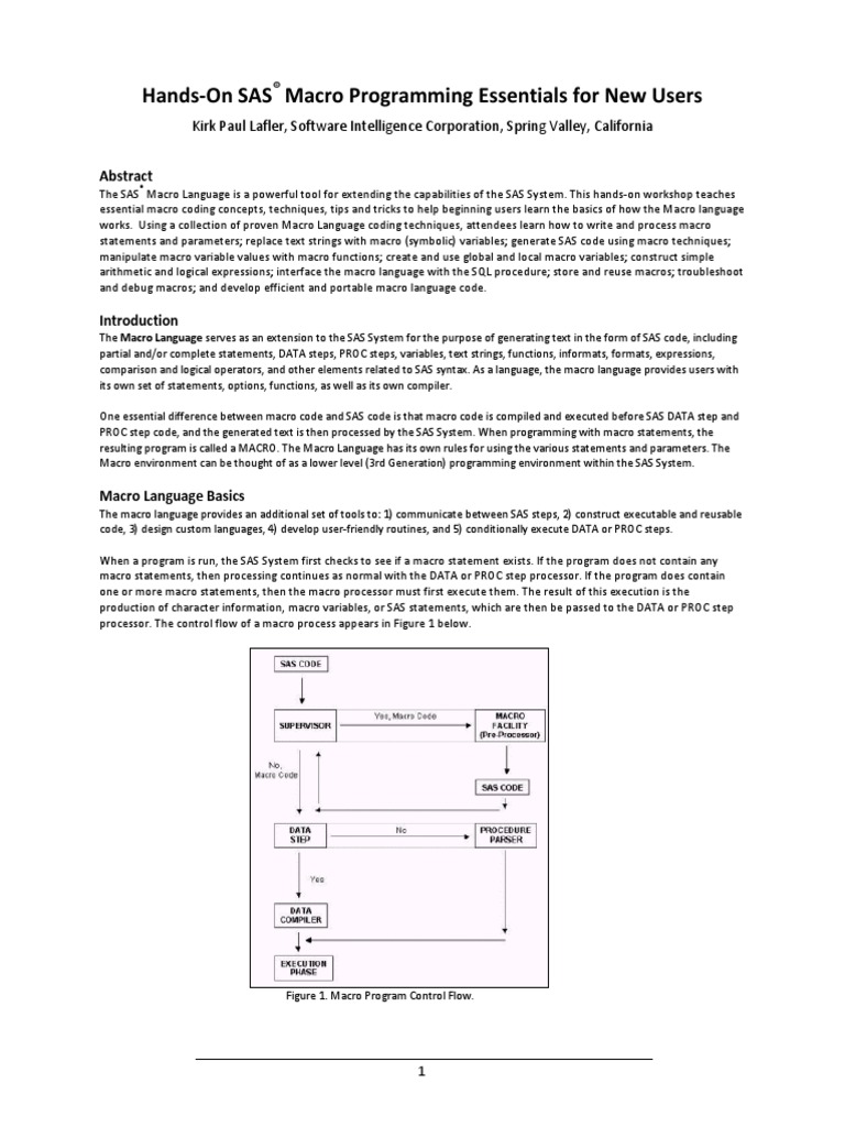 SAS Macro Basics | Download Free PDF | Sas (Software) | Parameter (Computer Programming)
