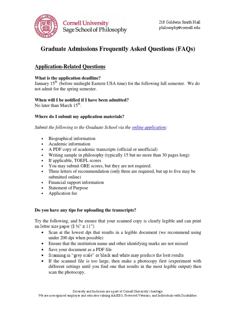 Philosophy Grad Admissions Guide | PDF | Graduate School | University ...