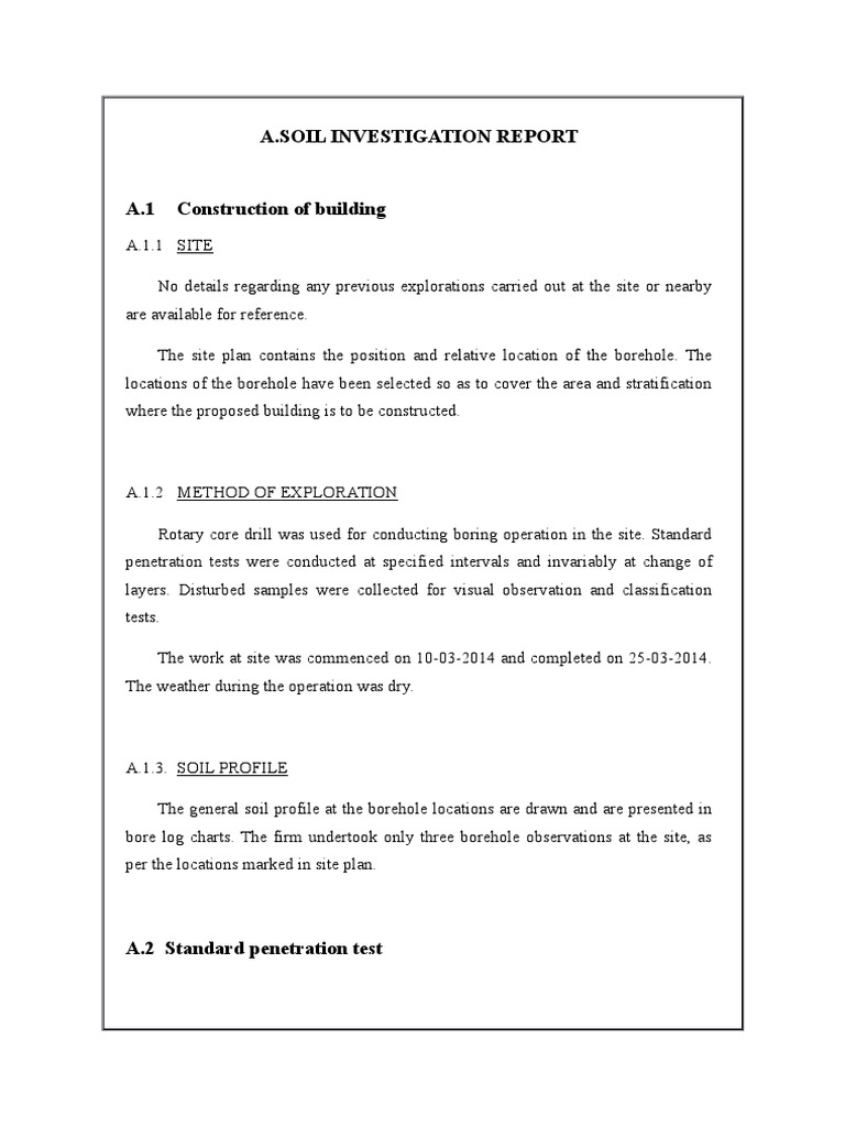 Soil Investigation Report | Deep Foundation | Sand