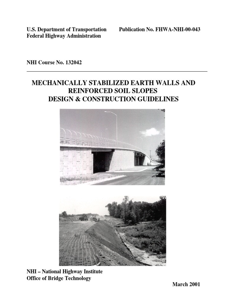 Fhwa Nhi-mechanically Stabilized Earth Walls and Reinforced Soil Slopes ...