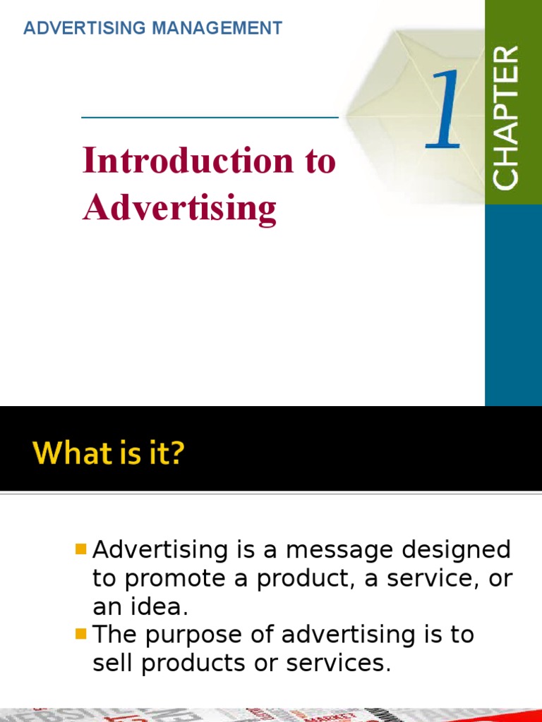 CHAPTER 1 - Introduction To Advertising | PDF | Advertising | Marketing ...