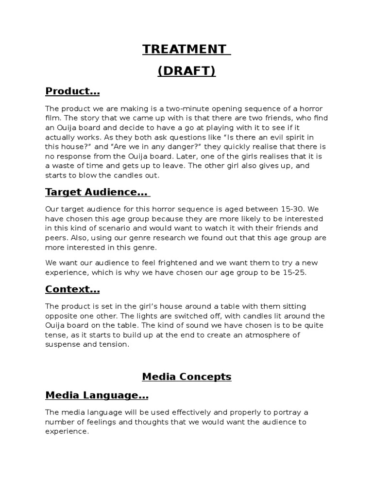 Treatment Draft | PDF