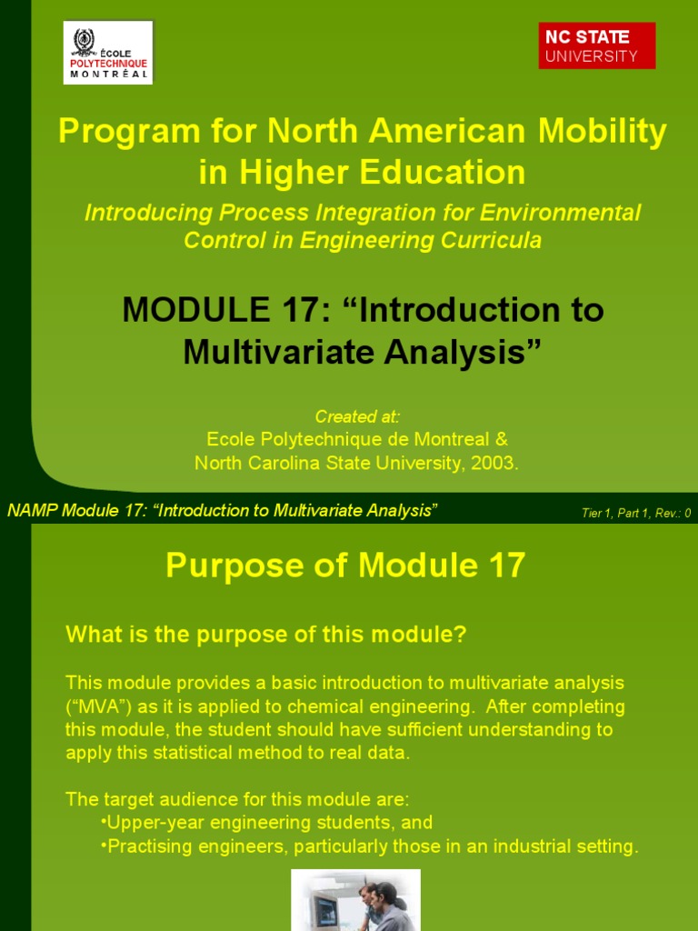 Program For North American Mobility in Higher Education: MODULE 17: "Introduction To ...