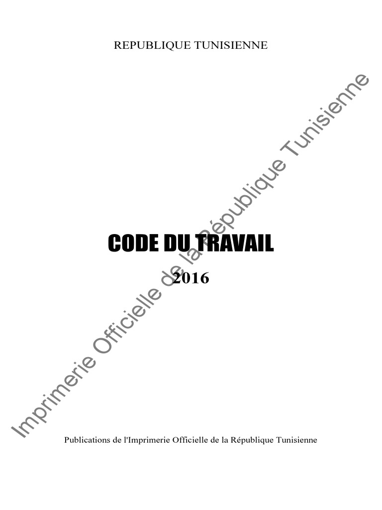 Code de Travail 2016 Tunisie | PDF | Convention collective | Salaires