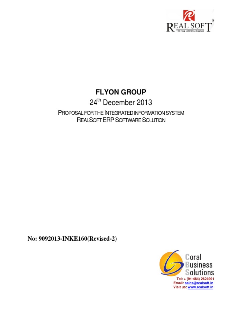 Sample Commercial Proposal For ERP Implementation PDF | PDF | Project ...