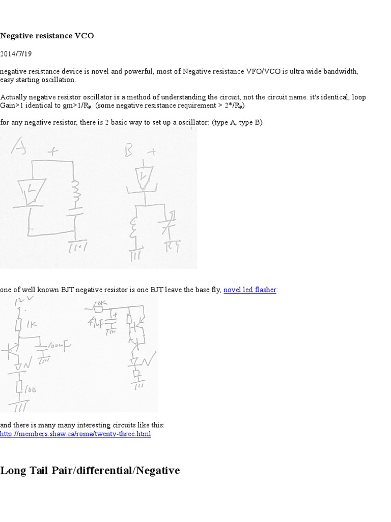 Negative Resistance VCO | PDF | Bipolar Junction Transistor ...