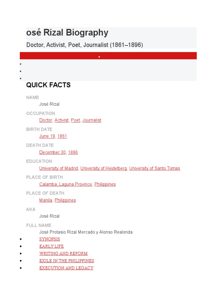 Jose Rizal Notes | PDF | Religion And Belief | Science