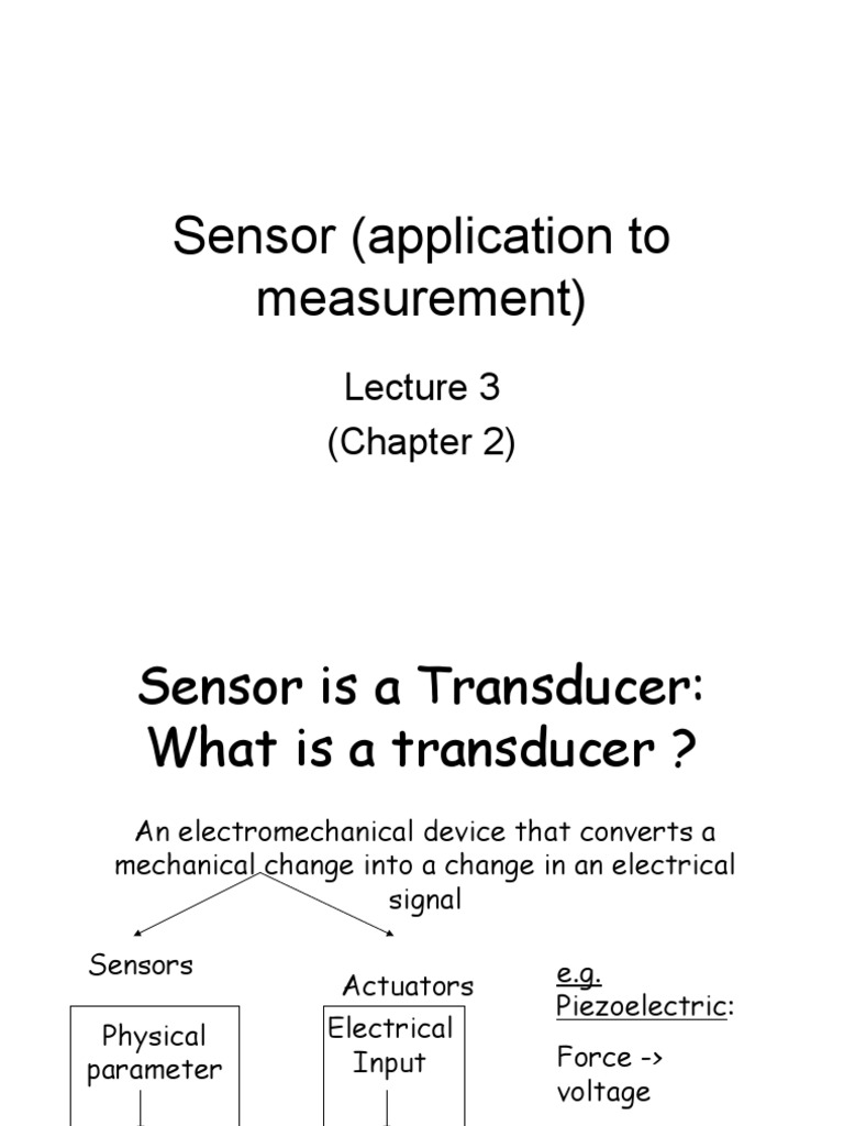 Lecture03 Sensors and Its Applications | PDF | Touchscreen | Flow ...