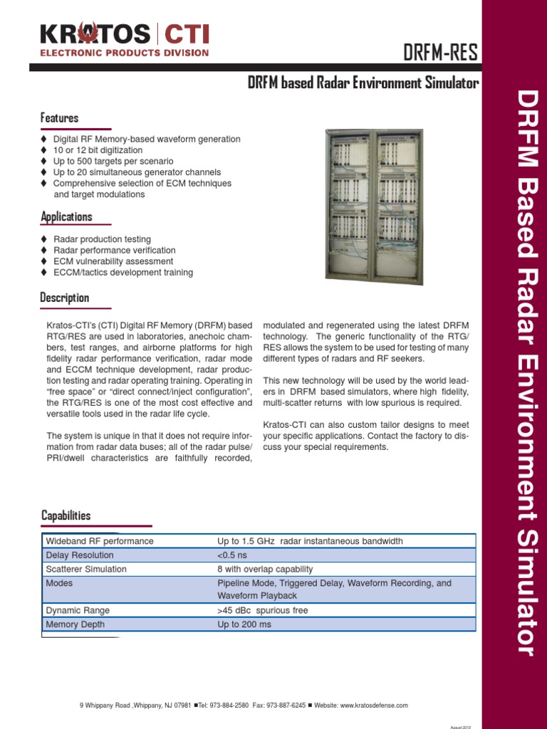 DRFM - Res Radar Environment Simulator | Download Free PDF | Radar ...