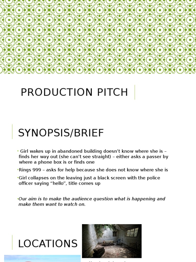 Production Pitch | PDF