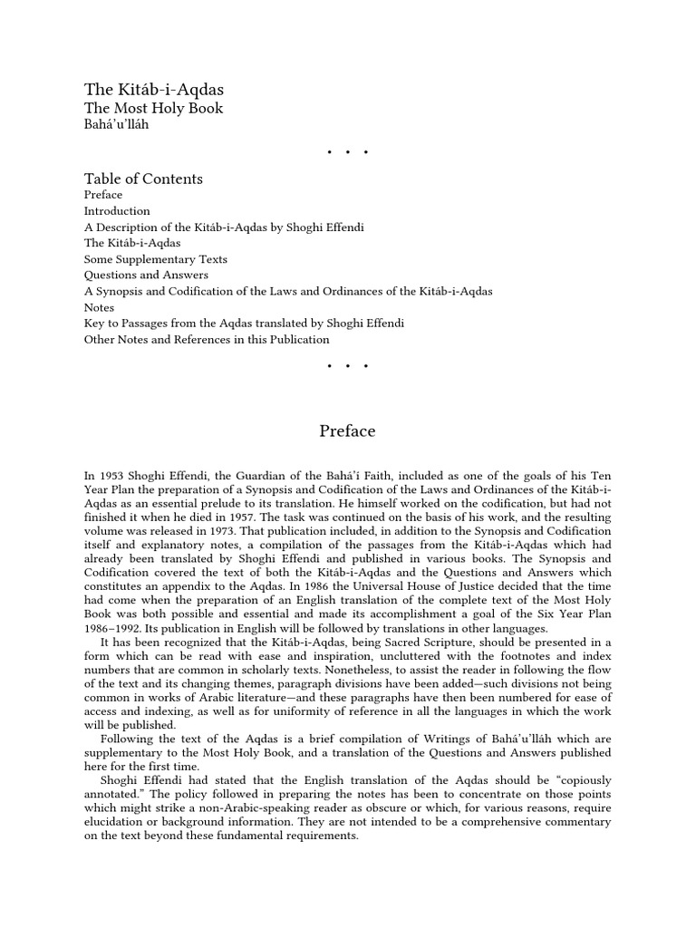 Kitab I Aqdas | PDF | Bahá'í Faith | Abrahamic Religions