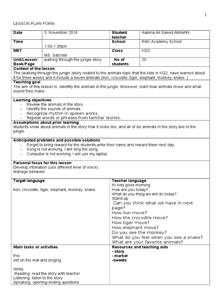 lesson plan story 2 | Lesson Plan | Reading (Process)