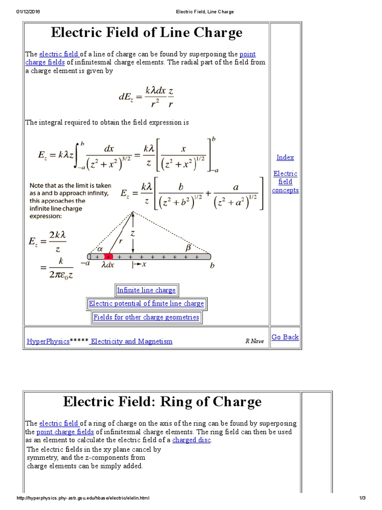 Electric Field, Line Charge | PDF | Electric Field | Field (Mathematics)