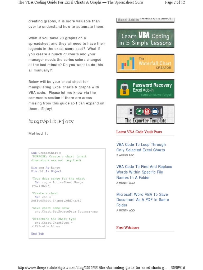 The Vba Coding Chart Microsoft Excel 