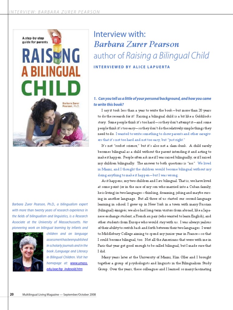 Raising A Bilingual Child | PDF | Multilingualism | Interpersonal ...