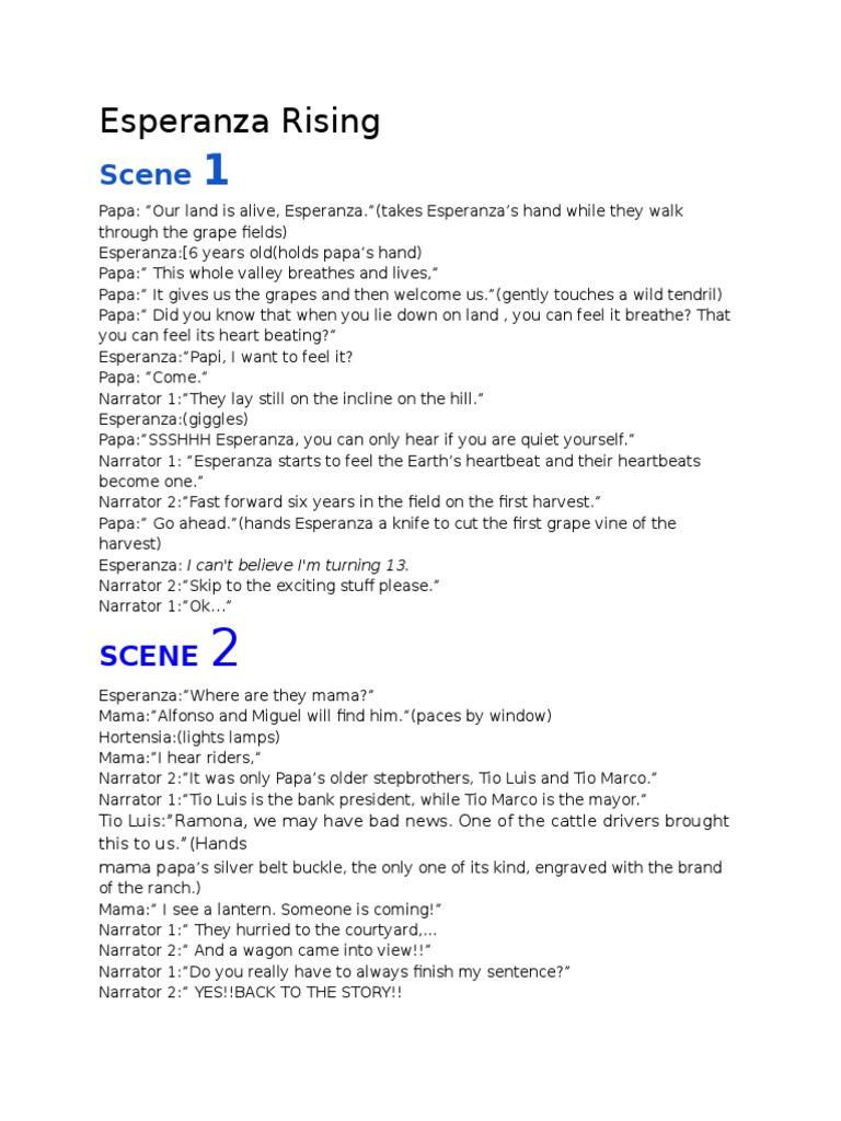 Esperanza Rising: Scene | PDF