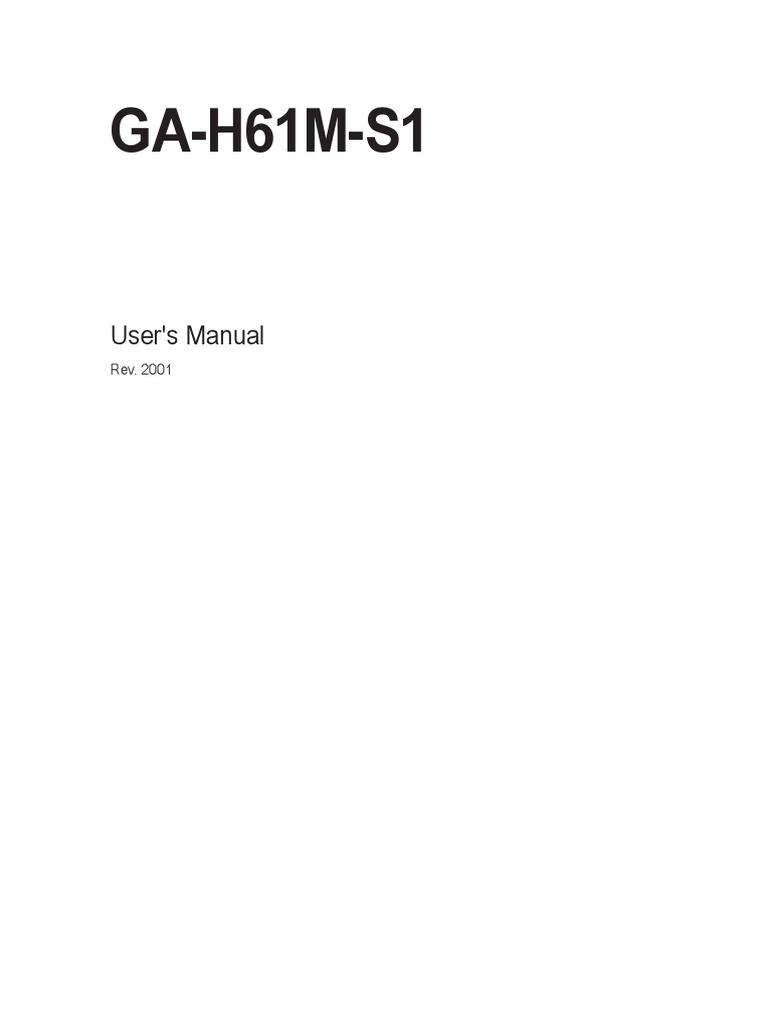 MB Manual Ga-H61m-S1 v2.0 e PDF | PDF | Bios | Booting