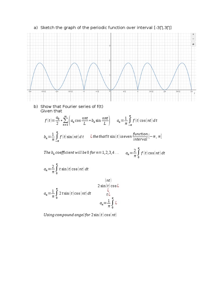 A) Sketch The Graph of The Periodic Function Over Interval (-3, 3 ) | PDF