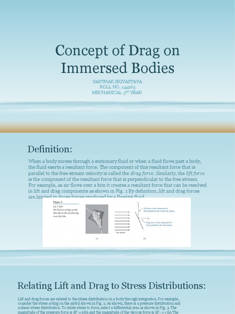 Concept of Drag On Immersed Bodies | PDF | Drag (Physics) | Lift (Force)