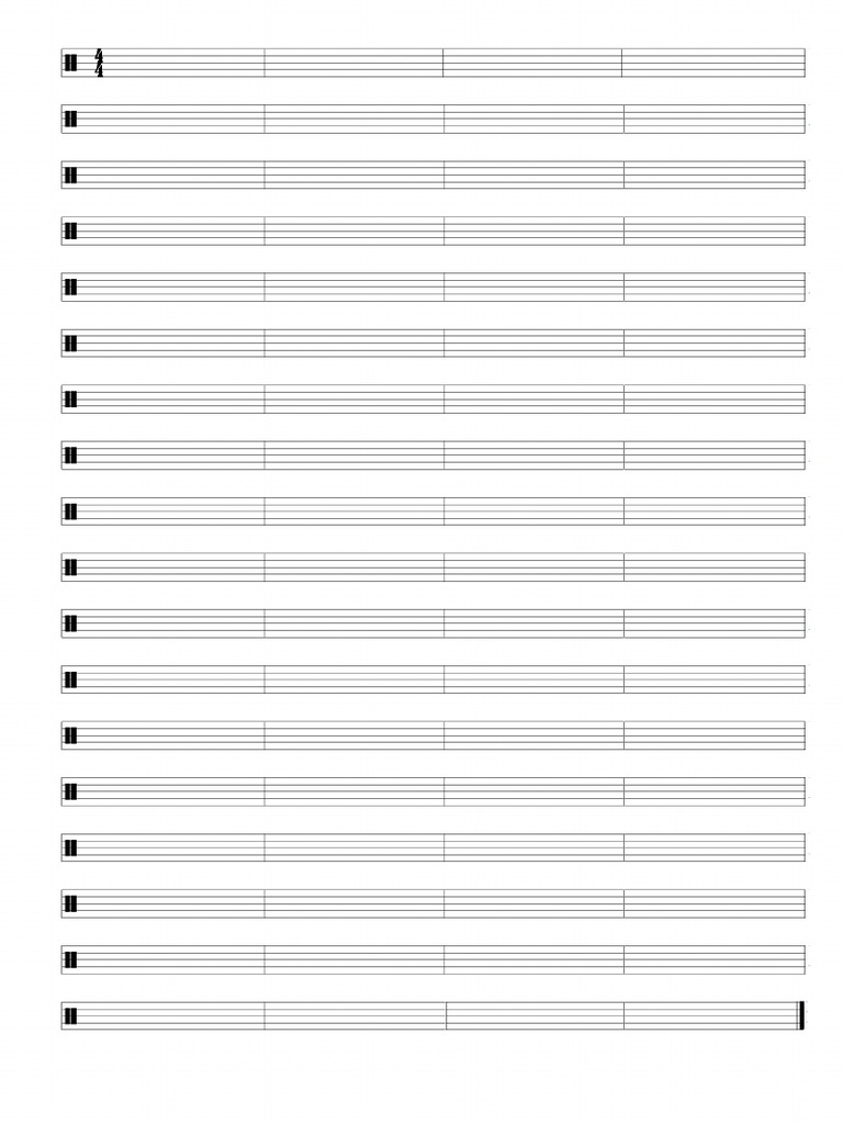 Blank Drum Sheet Music | PDF | Entertainment (General)